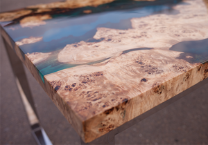 Mappa Burl Epoxy Table, Made to order Epoxy Resin Dining Table