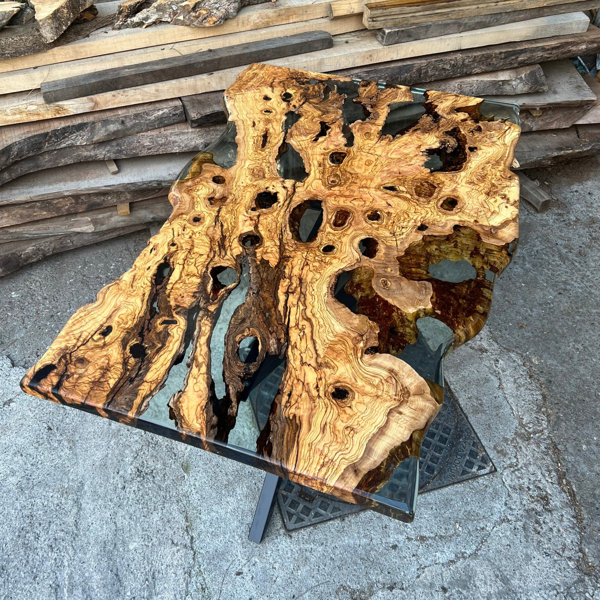Live edge epoxy dining table