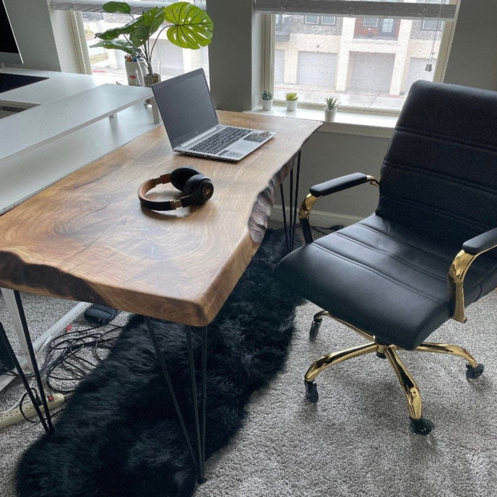 Walnut Computer Solid Wood Desk